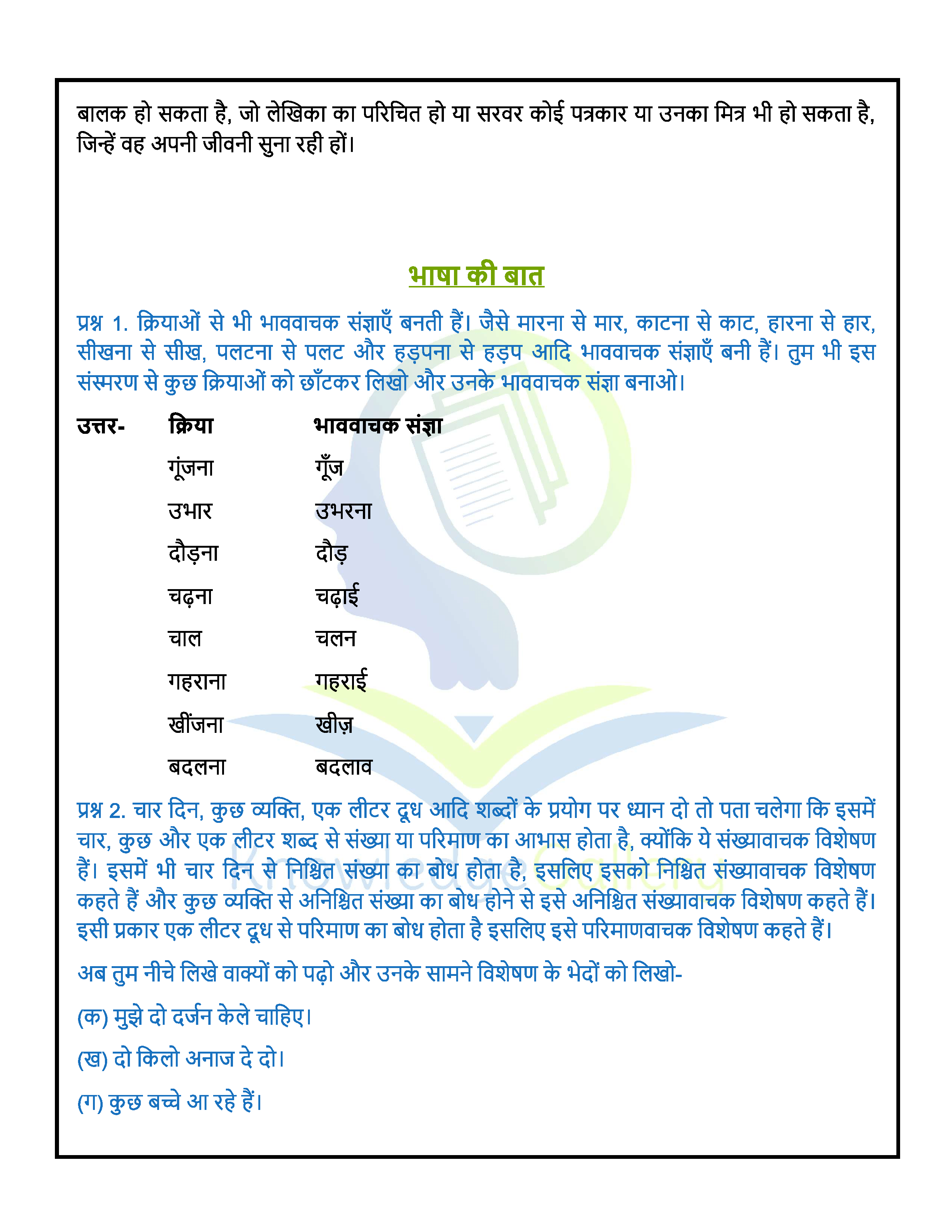 NCERT Solutions for Class 6 Hindi Chapter 2 - बचपन | Vasant-1 | Bachpan